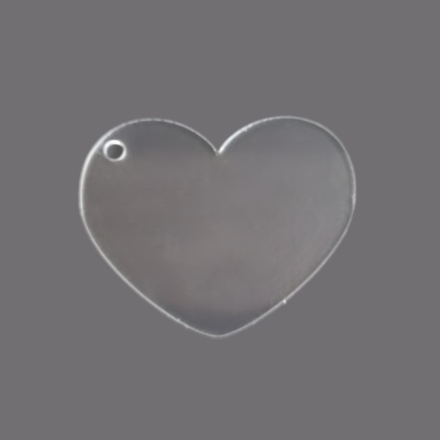 Acrylic Keyring Blanks – Heart – Artistiq Designs
